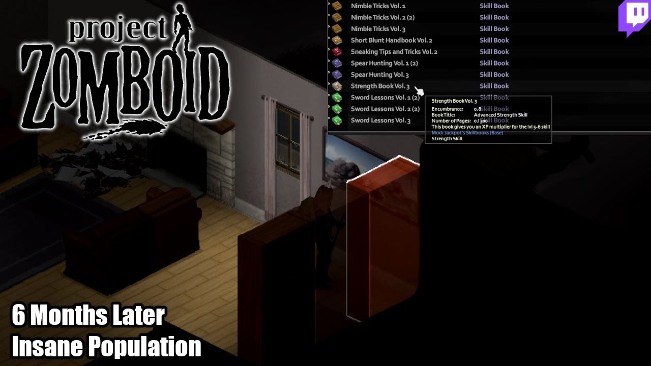 [Zomboid] Opening the library. || 6 Months Later, Insane Pop (#5) - YouTube
