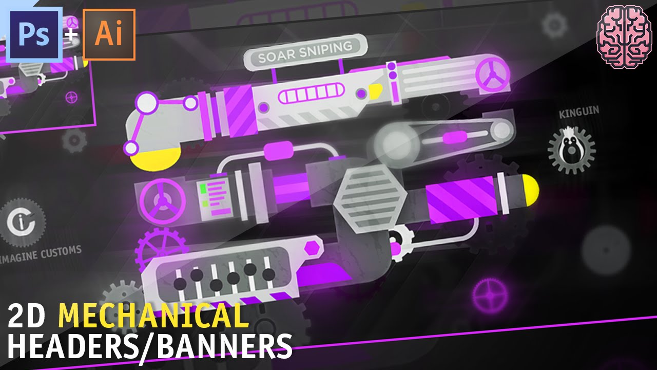 Tutorial: 2D Mechanical Headers (Photoshop CC + Illustrator CC) by ...