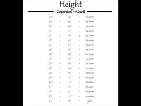 Height Conversion Chart - YouTube