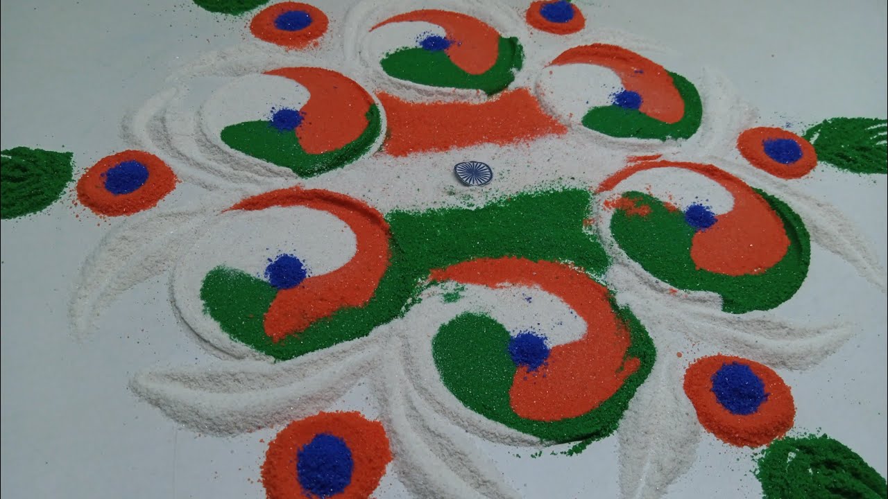 Independent day rangoli🧡🤍💚 ll 15 August rangoli ll Republic Day for ...