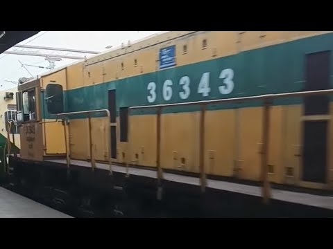CHEESE YELLOW SHUNTER ENGINE SHUNTS EMU TRAIN AT VIJAYAWADA STATION ...