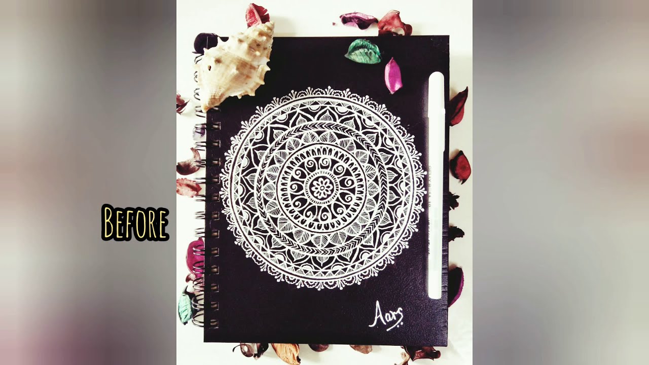 #mandala #diarycover #mandalasketch / How To Do Mandala Art On Diary ...