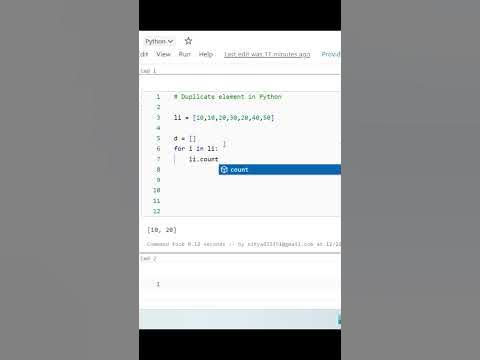 Duplicate list in Python| #python #pythonforbeginners #pythonbasics #viralshorts #pythonloop ...