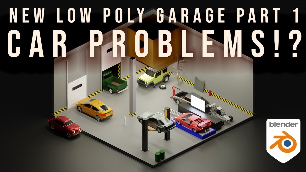Low poly isometric garage - Blender - YouTube