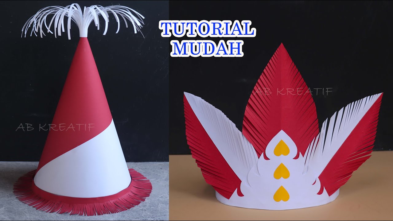 Cara membuat topi 17 agustus dari karton - TOPI karnaval merah putih ...