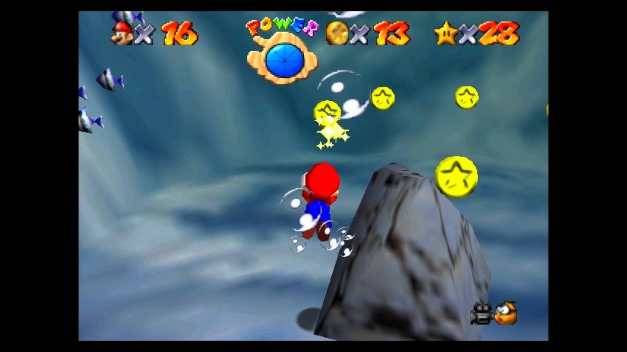 Super Mario 64 Walkthrough 120 Stars Part 5 Jolly Roger Bay - YouTube
