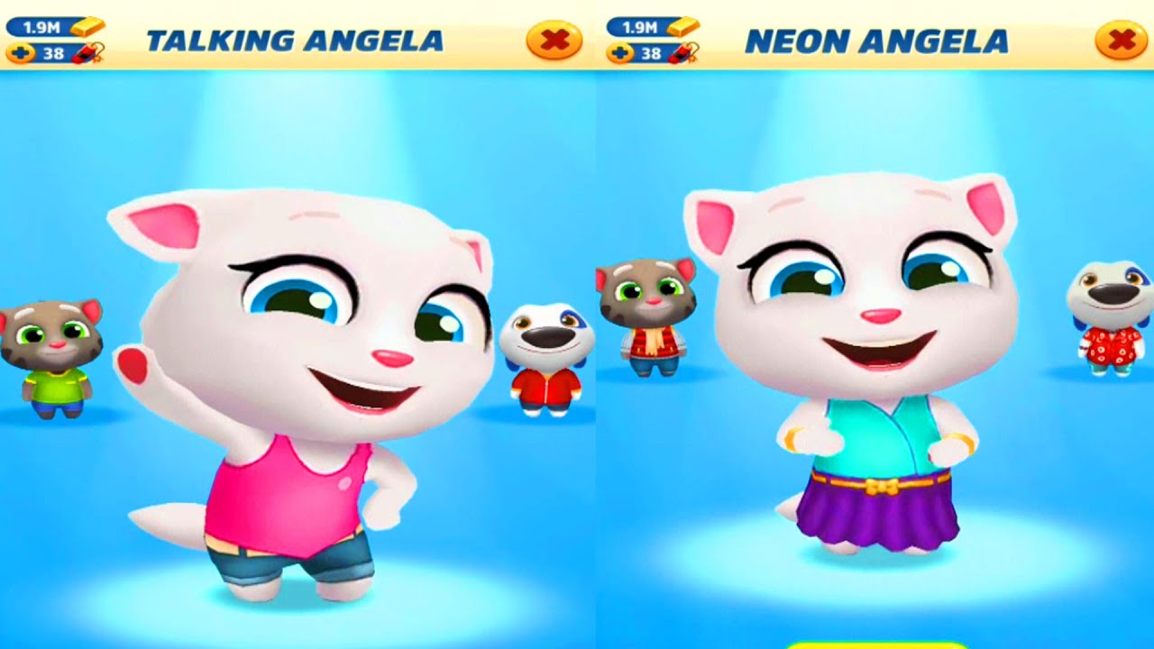 Talking Tom Gold Run Talking Tom vs Neon Angela New Gameplay!! - YouTube