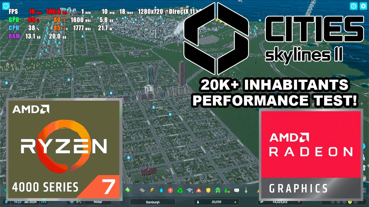 Cities: Skylines 2 - AMD Ryzen 7 4700U - Radeon Vega 7 (Integrated ...