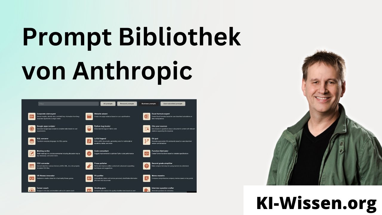Prompt Bibliothek mit über 70 vorgefertigten Prompts von Anthropic ...