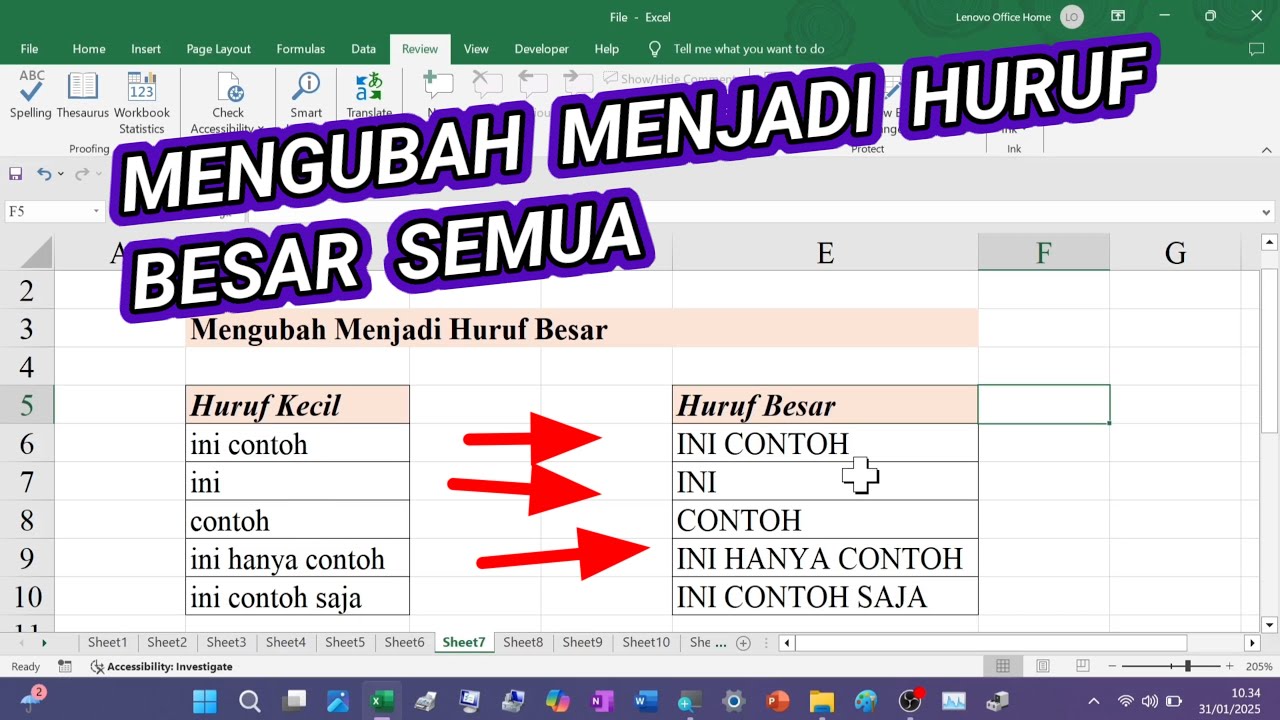 Cara Mengubah Huruf Kecil Menjadi Huruf Besar Semua di Excel - YouTube
