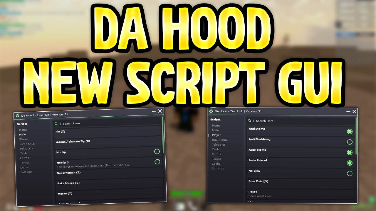 Da Hood Hack/Script (AUTOFARM, AIMLOCK, ANTI LOCK, ANTI STOMP, FLING ...