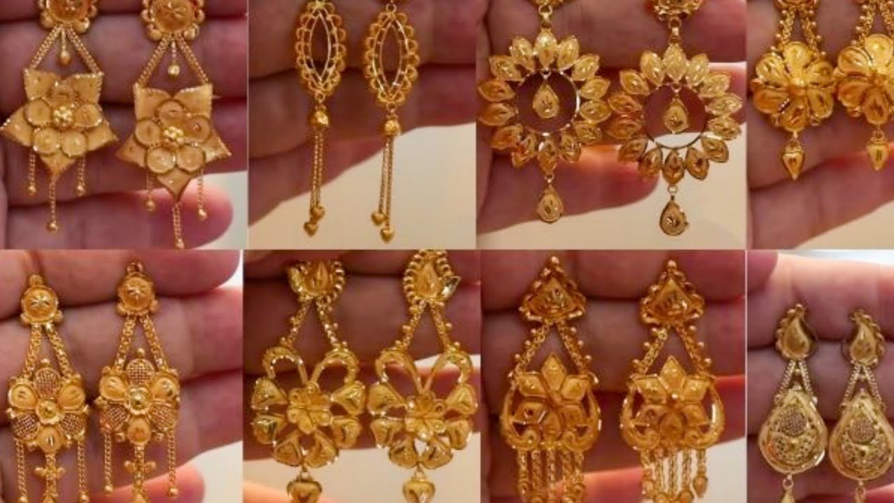 Daily Wear Gold Earring Design | Latest Earrings Collections - YouTube