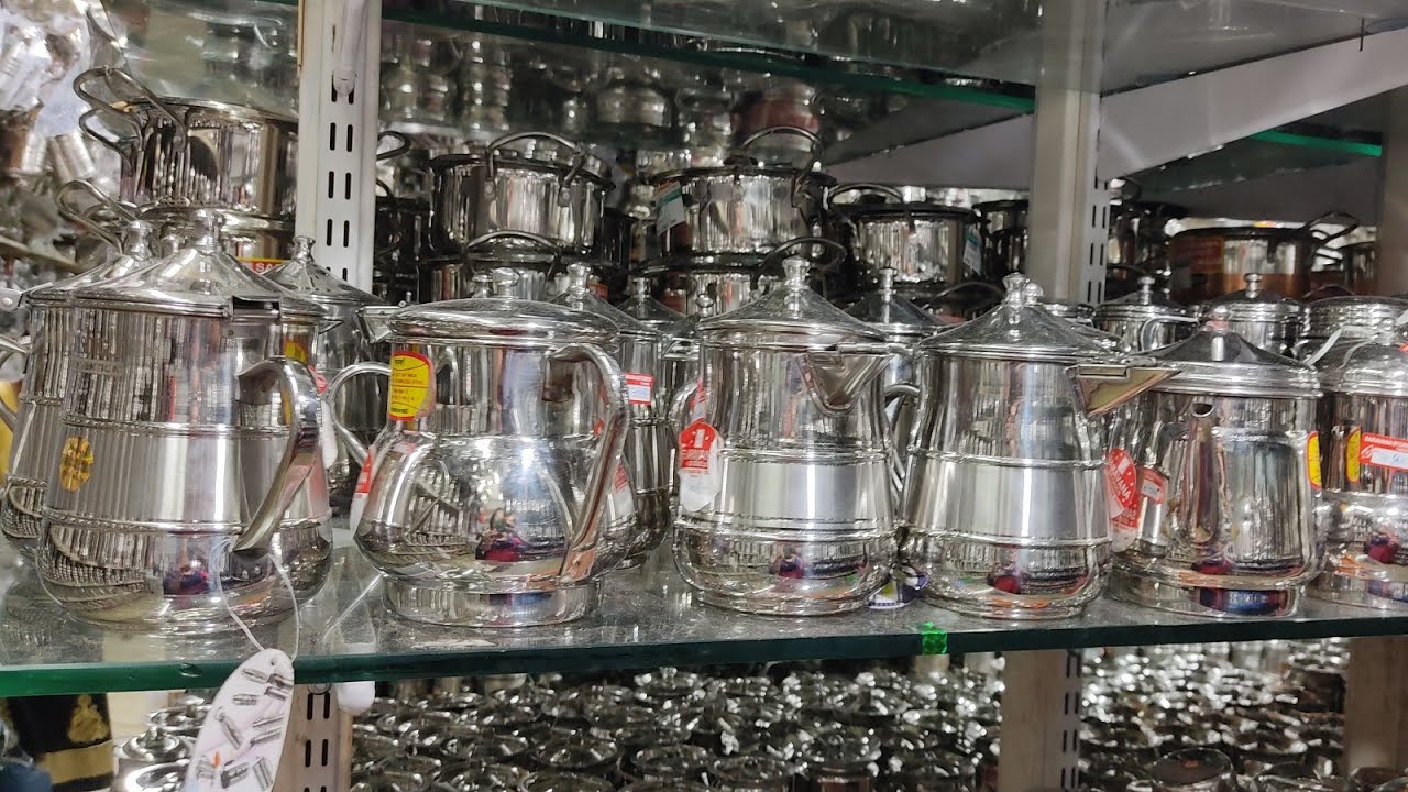 kitchen Stainless Steel Utensils | Oil Condainers, Mutpot, Organisers ...