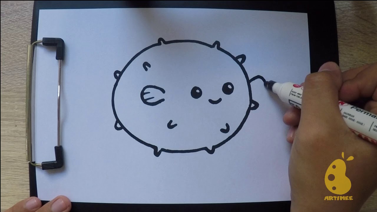 How to Draw cute puffer fish - YouTube