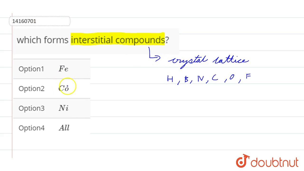 which forms interstitial compounds? - YouTube