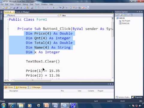 Visual Basic 2010 Express Tutorial 29 - Making A Class - YouTube