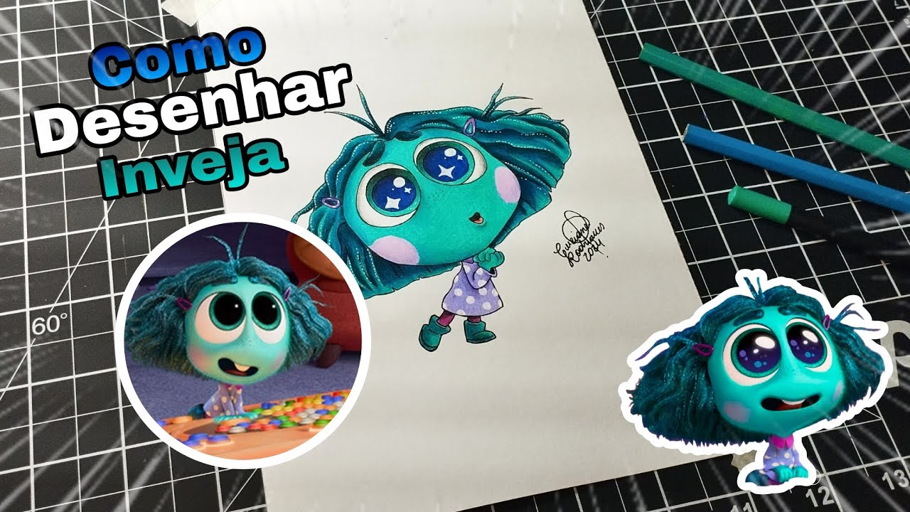 Como Desenhar e Colorir Inveja de Divertida-mente 2 - Passo a Passo ...