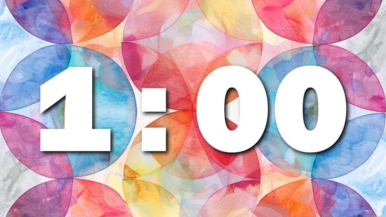 Pastel Circles Background | Silent Countdown Timer | 1 minute - YouTube