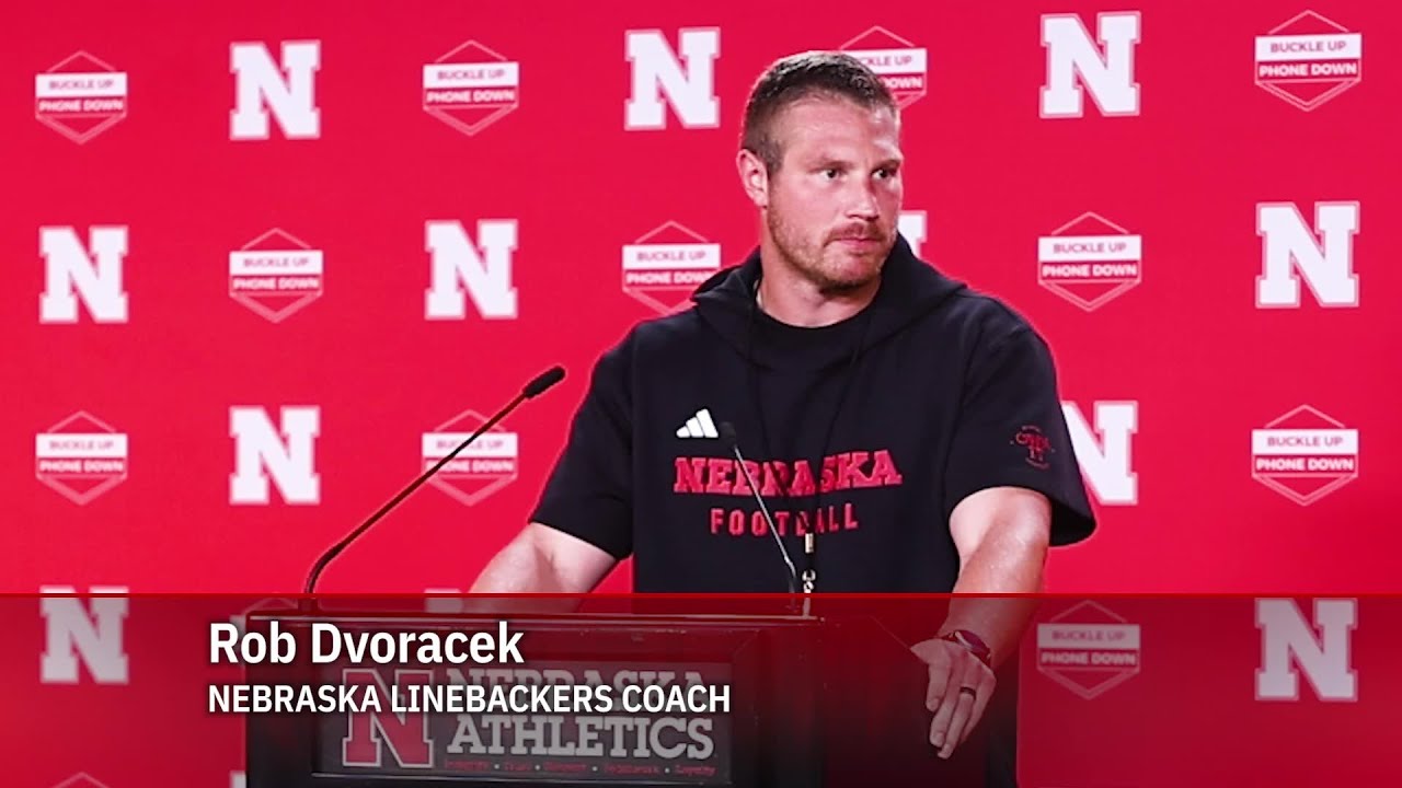 Nebraska linebackers coach Rob Dvoracek full press conference - YouTube