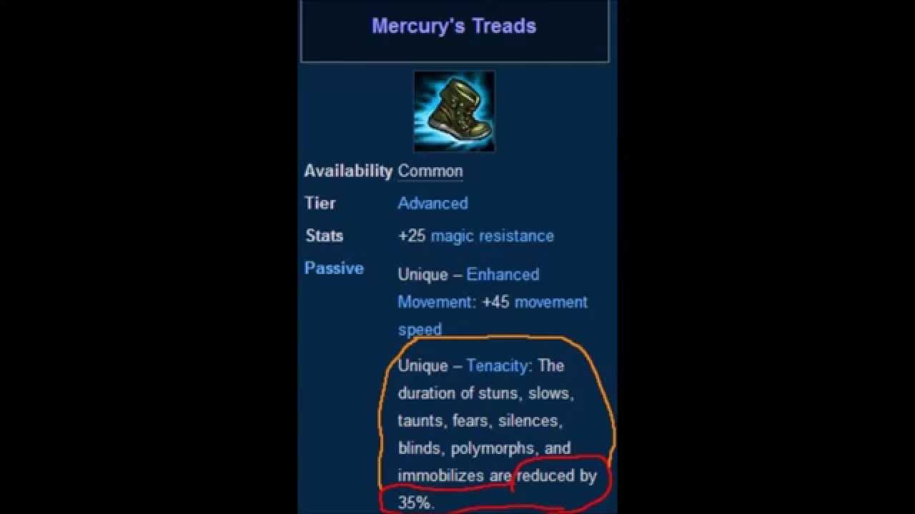 League Of Legends - Mercury Treads 0% Tenacity Glitch - YouTube