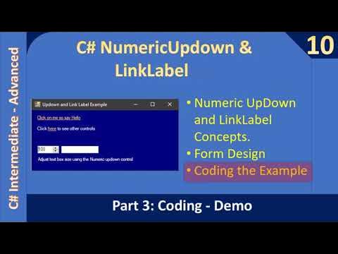 NumericUpDown and LinkLabel Control | Demo Part 3 | C# Advanced #10 ...