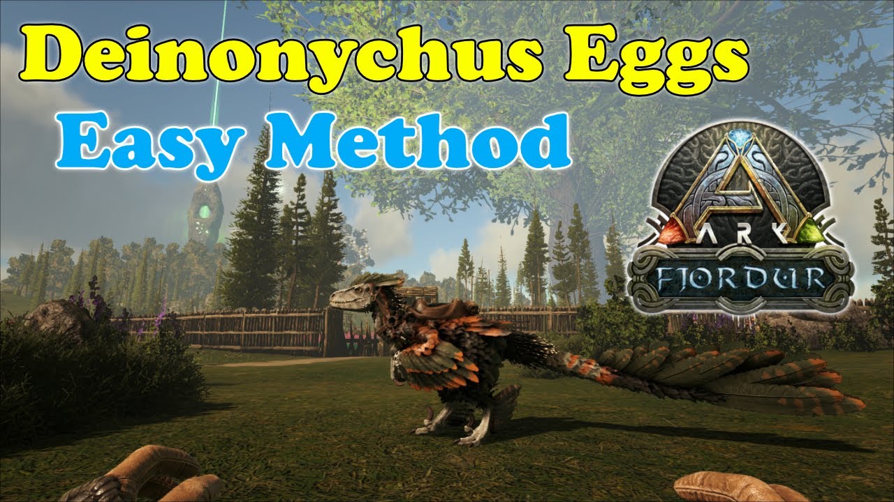 EASY Way to Steal Deinonychus Eggs on Fjordur ARK | Feathered Raptor ...