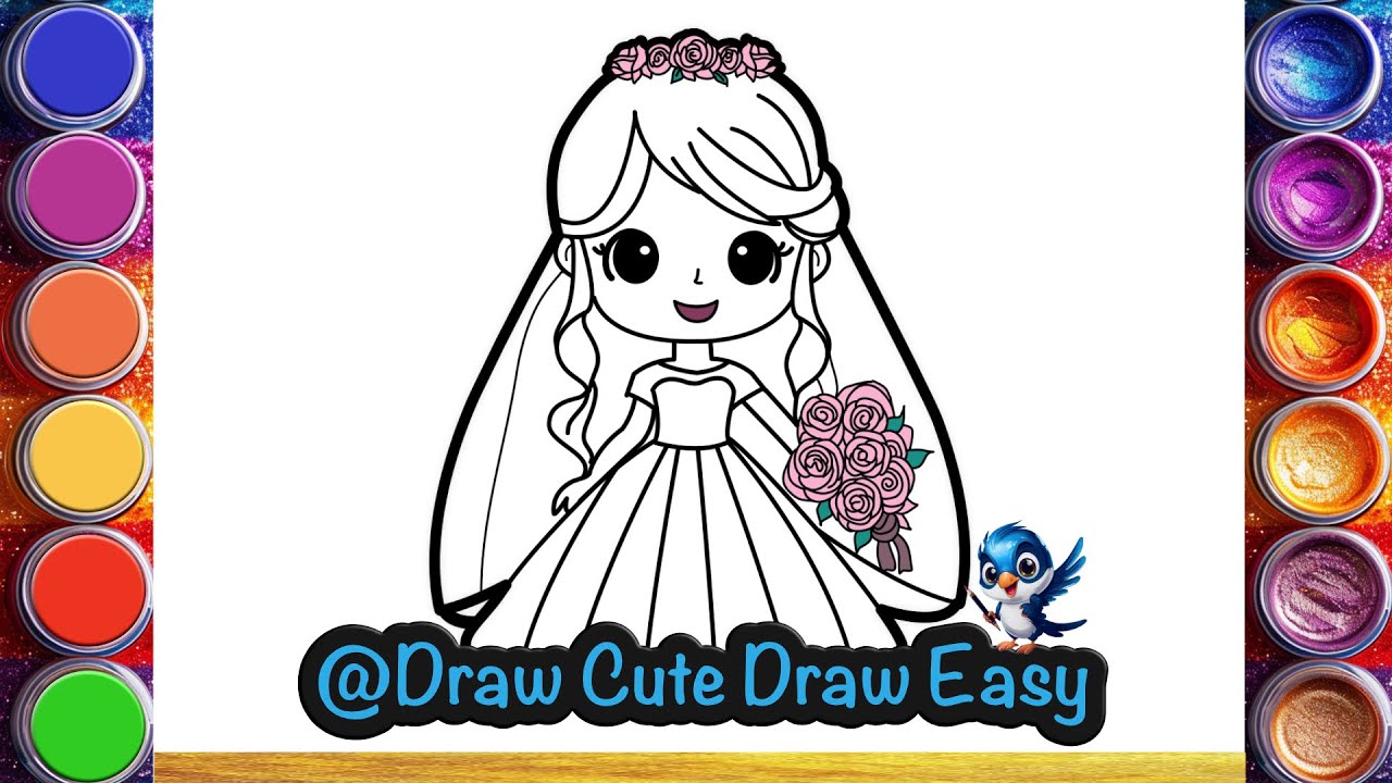 How to Draw a Bride Easy - YouTube