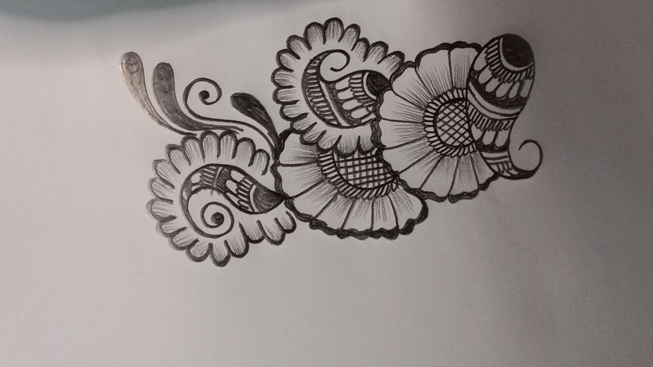 mehndi designs with pencil|| mehndi designs on paper|| pencil mehndi ...