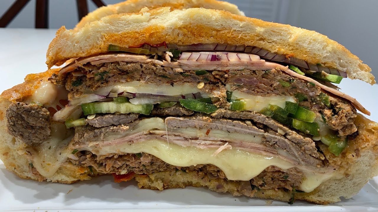 Double Dekker beef and steak American sandwich very tasty and yummy you ...