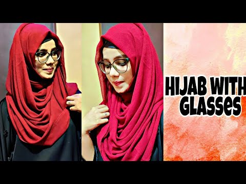 Hijab tutorial with glasses | hijab with specs | Chiffon Hijab tutorial | Layered Hijab tutorial ...