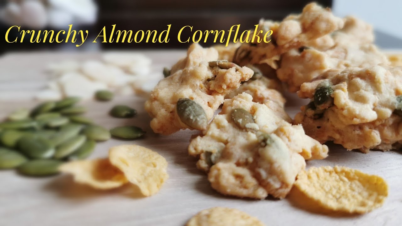 Resepi Mudah Biskut Cornflakes Badam Sukatan Cawan || Almond Cornflake ...
