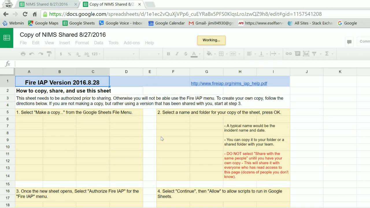 Make your Own Copy of NIMS IAP - YouTube