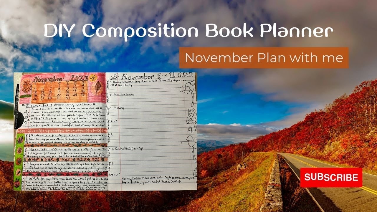 DIY Composition Book Planner - November Plan with Me - Week 2! - YouTube