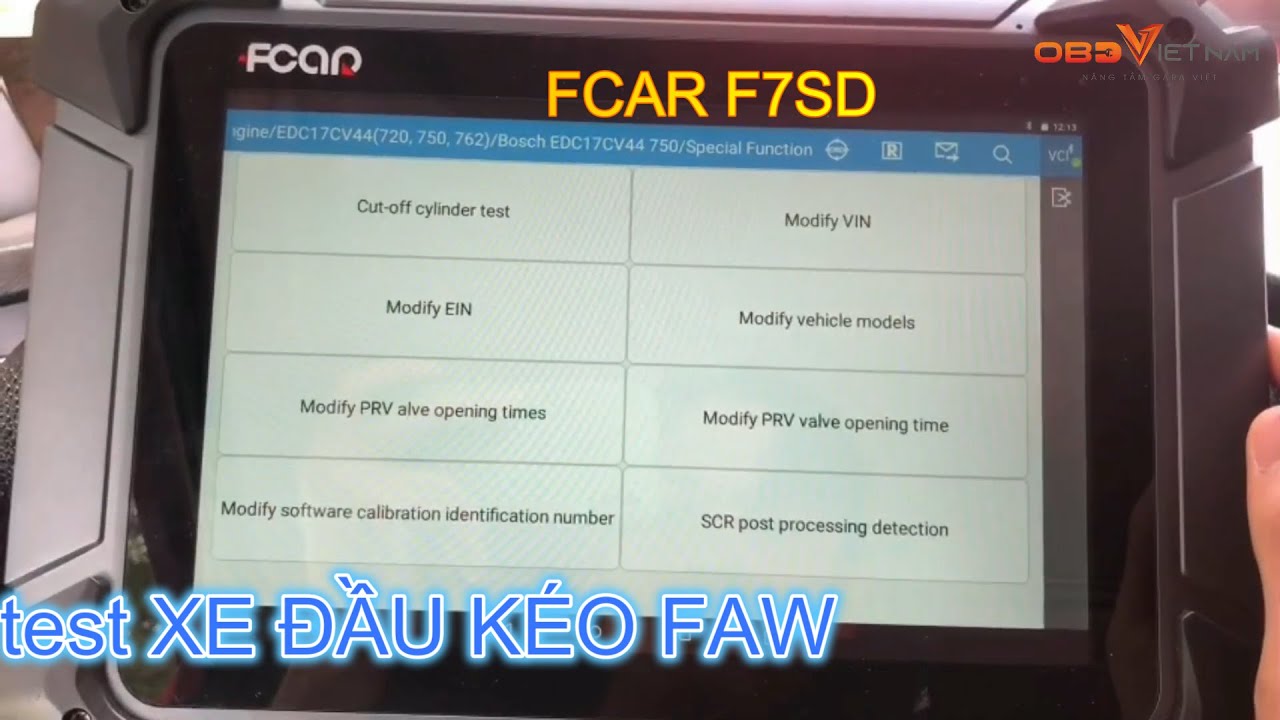 MÁY FCAR F7SD ĐỌC LỖI TEST XE ĐẦU KÉO FAW | OBD VIỆT NAM - YouTube