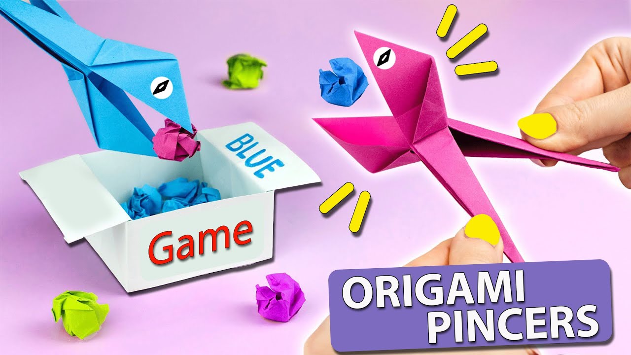 Origami paper pincers | How to make paper pliers | DIY - YouTube