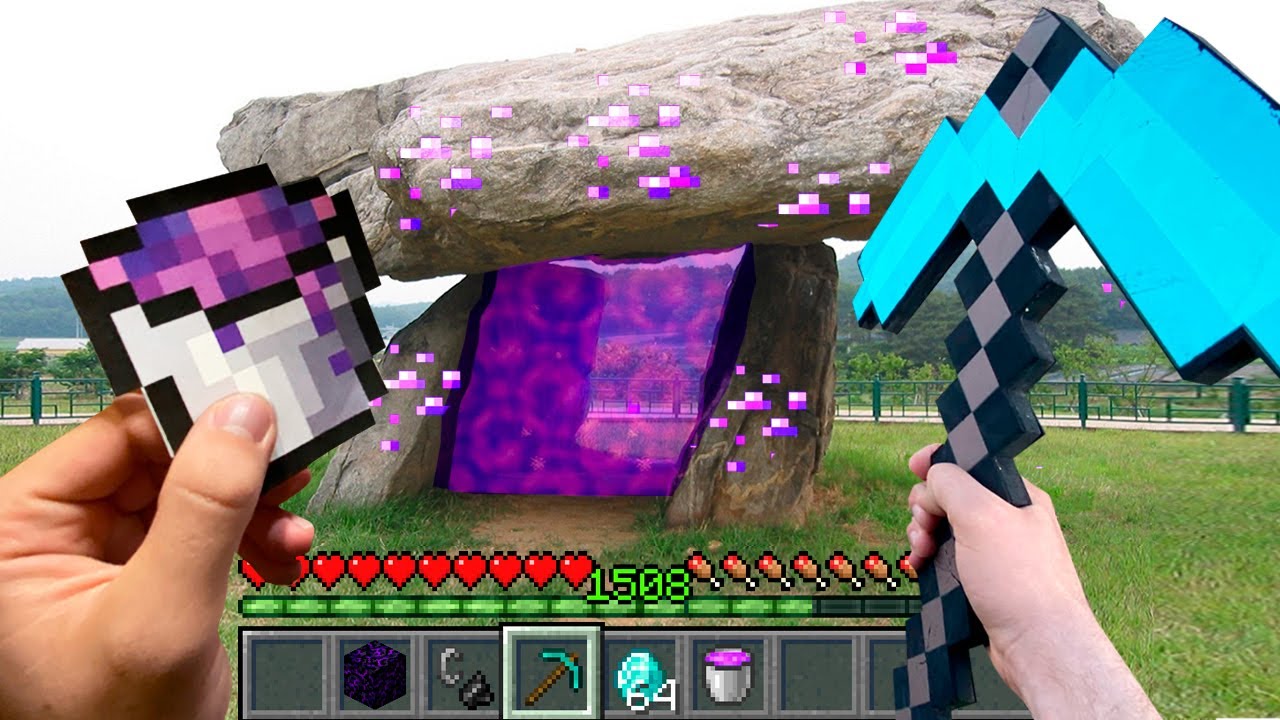 Minecraft in Real Life POV 💜 Realistic NETHER PORTAL in Minecraft ...