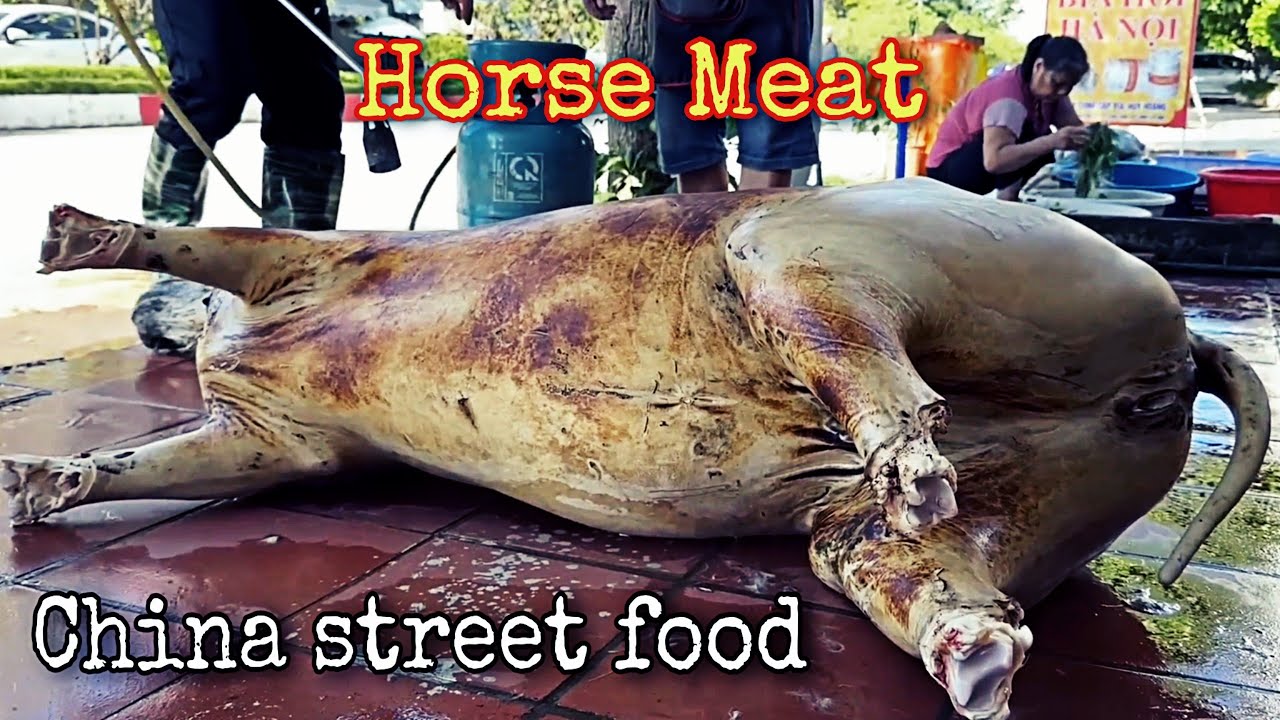 Street food in China, Preparing horse meat in a special wayِ. - YouTube