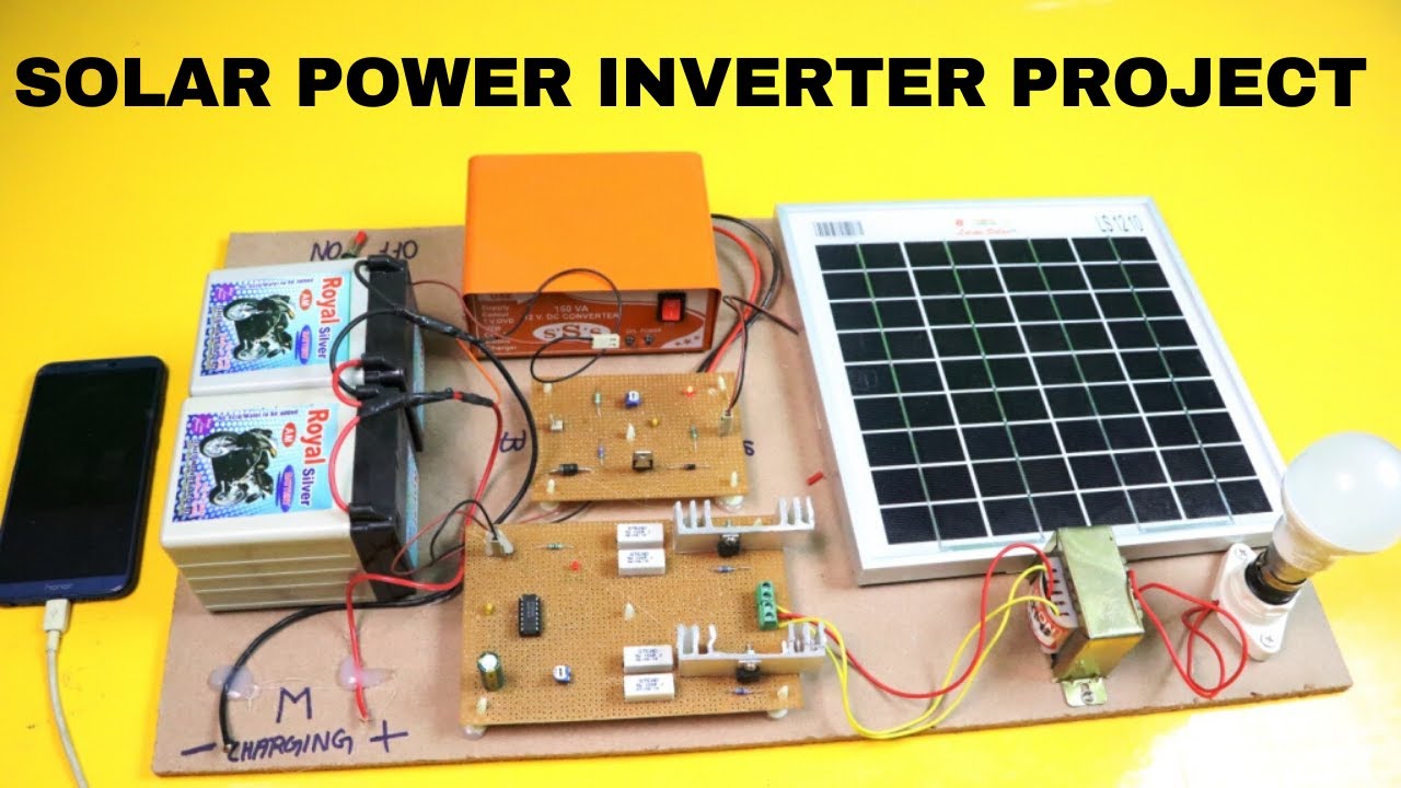 Solar Panel Based inverter Project with AC Output - YouTube