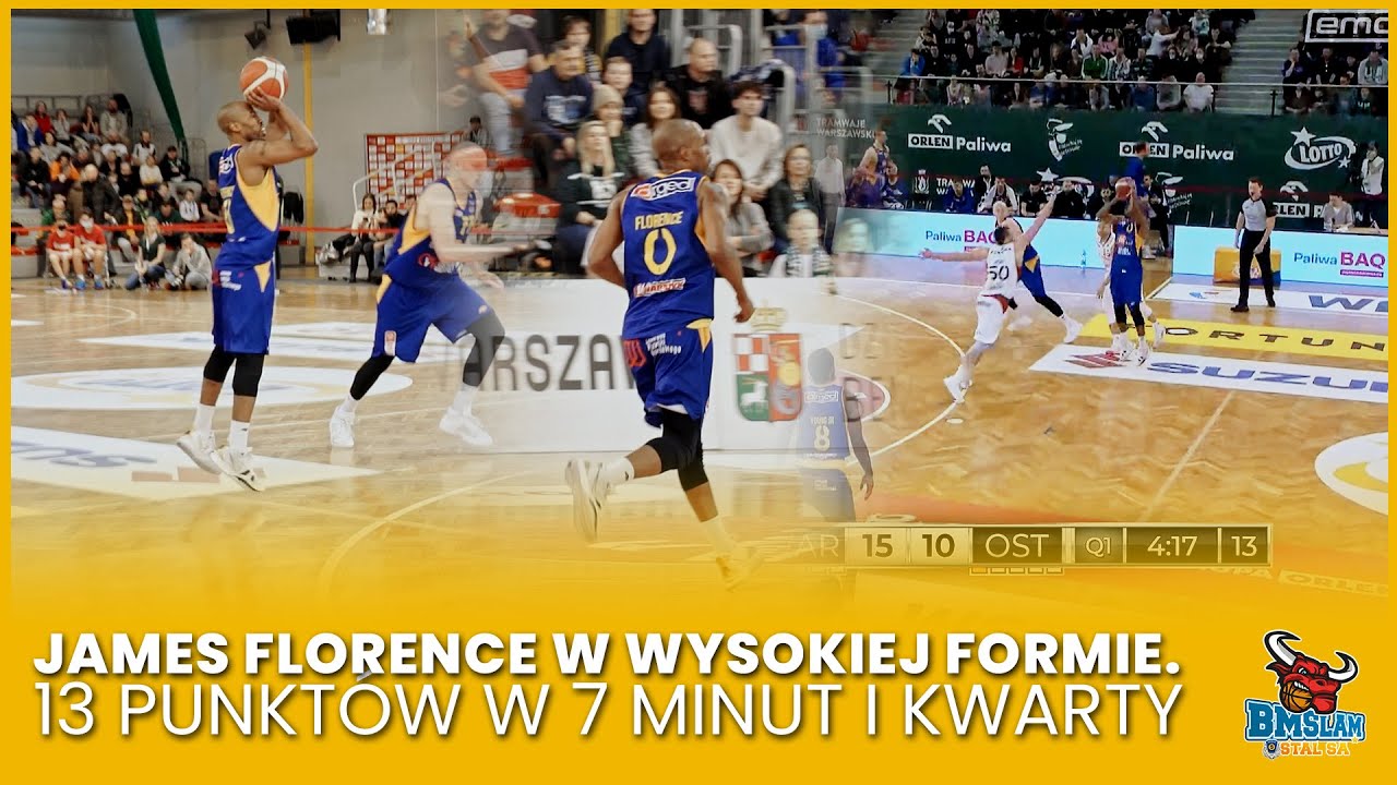 James Florence w wysokiej formie. 13 punktów w 7 minut I kwarty - YouTube