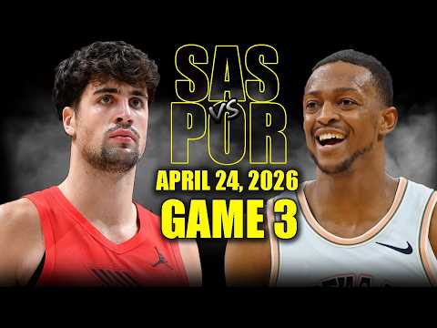 San Antonio Spurs vs Portland Trail Blazers Full Game 3 Highlights - April 24, 2026 | NBA Playoffs