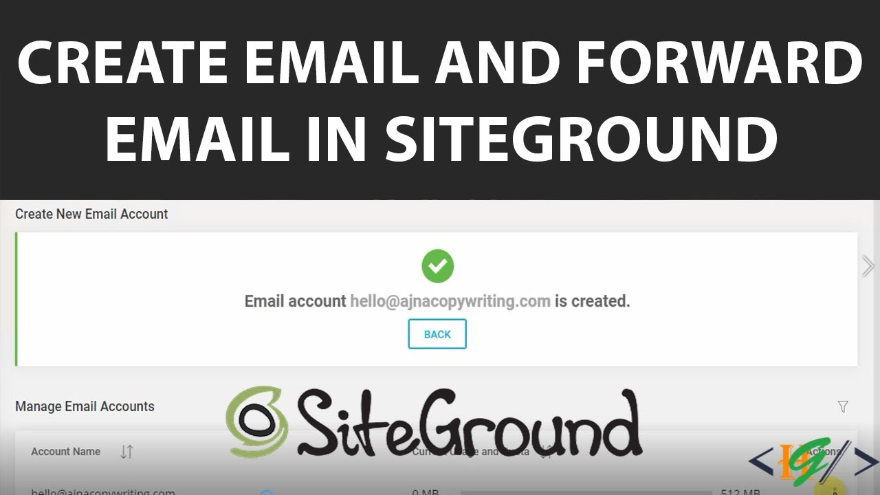 How to create Email and Forward Email in Site Tools in Siteground ...