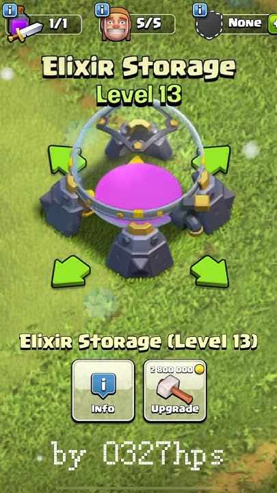 Upgrading Elixir Storage Level 1 to Max Level | 0327hps #0327hps #clashofclans #coc #shorts ...