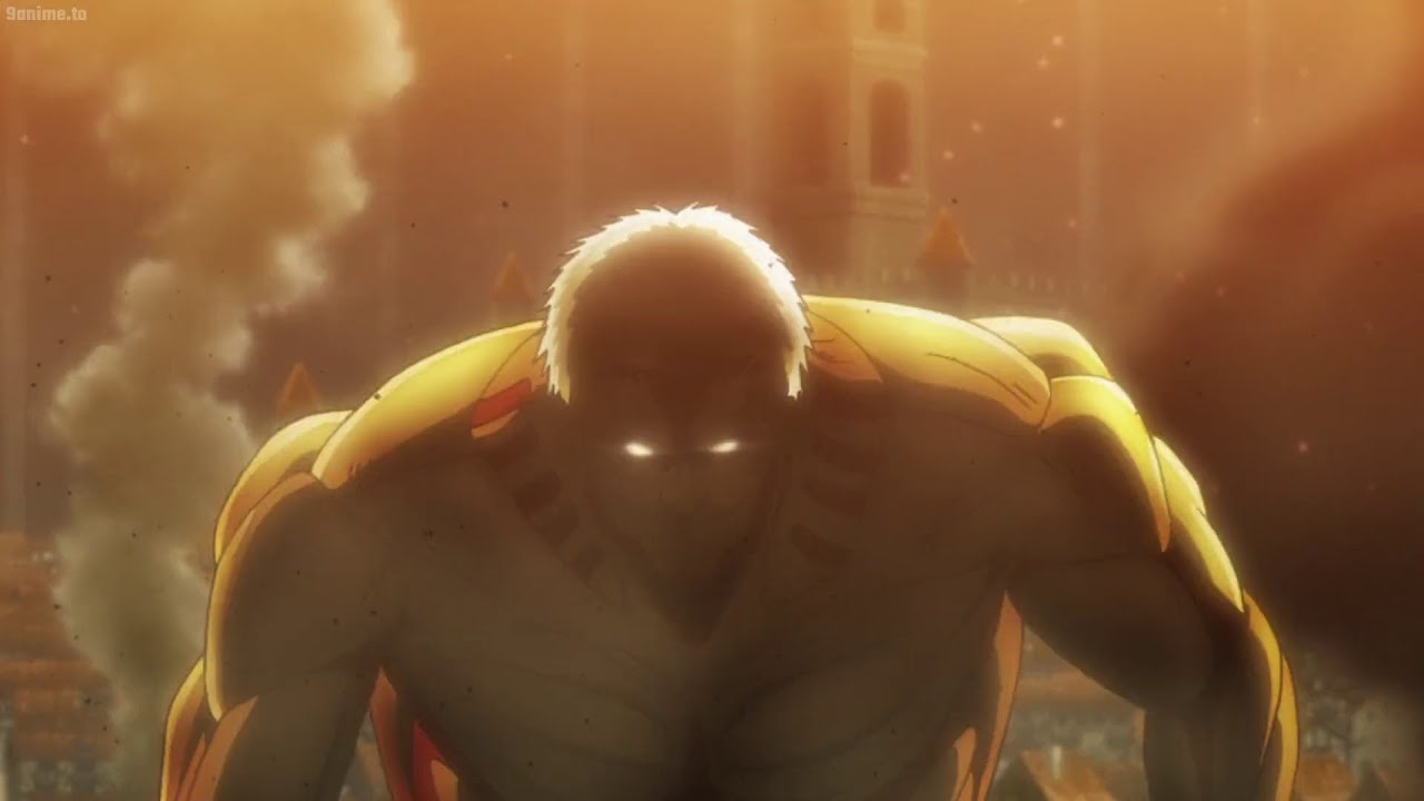 Reiner's first appearance as the Armored Titan (English Dub) Attack on ...