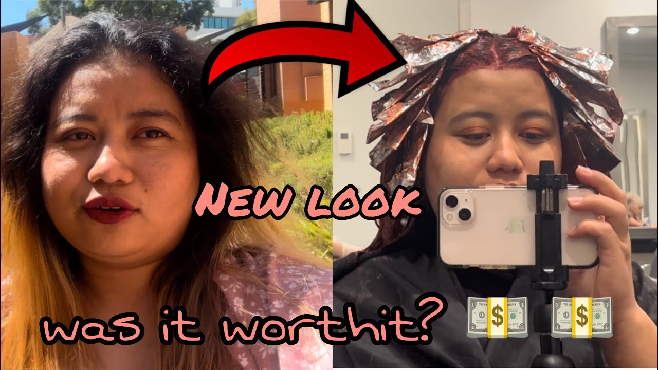 New look~ Hair transformation (haircut and color)|| Cute reaction from ...