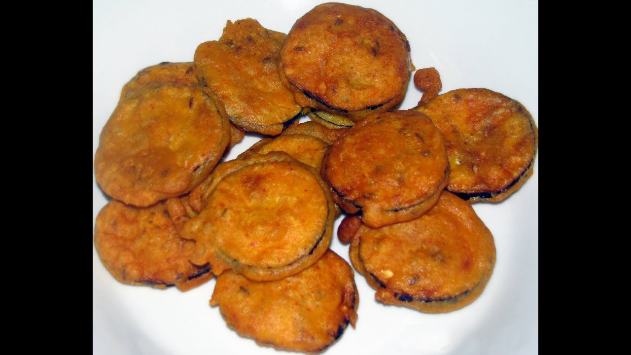Recipe - Brinjal Pakoda (मराठी) - YouTube
