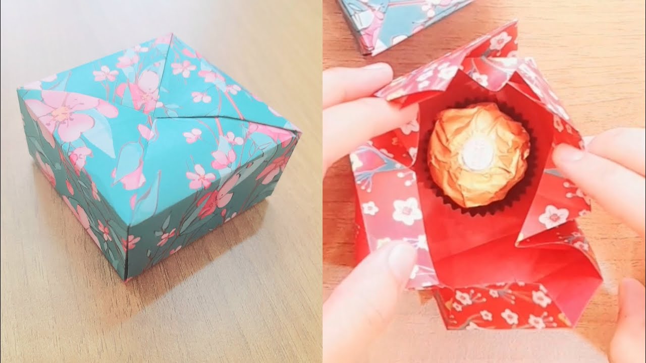 How to fold an origami tato gift box tutorial | DIY paper gift box ...