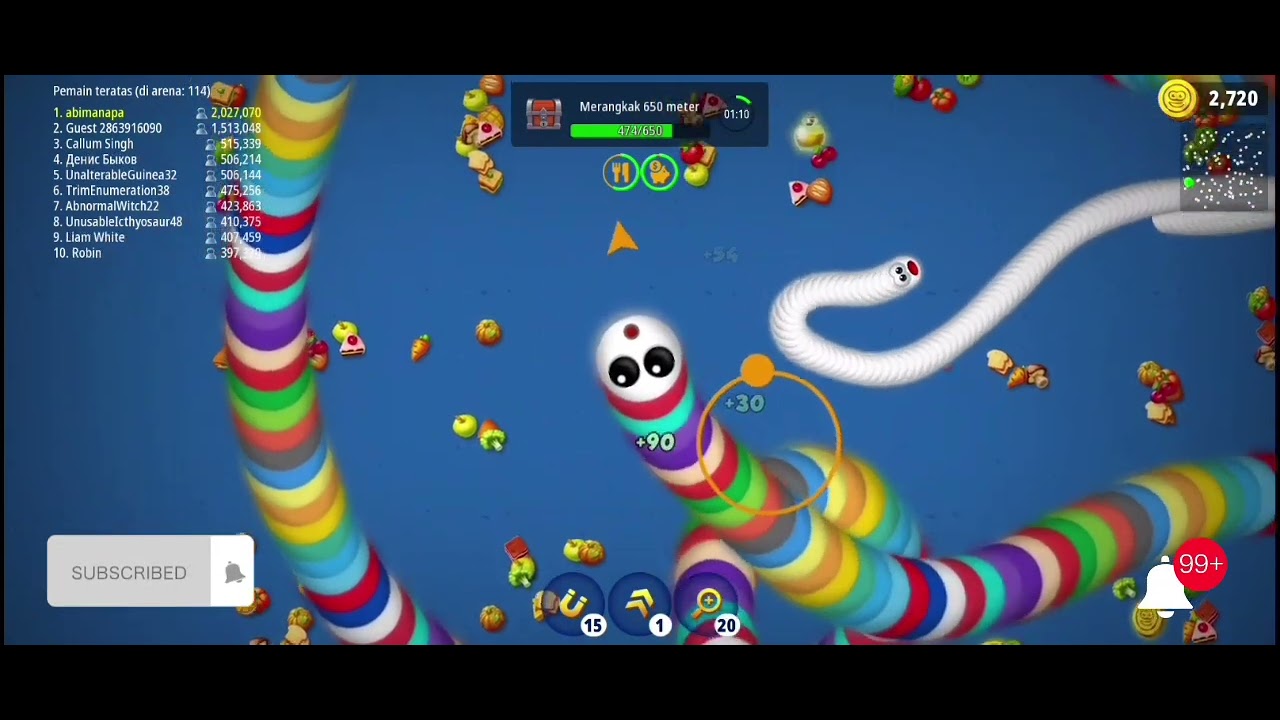 nilai mantabs | magical rainbow worm | high score | WormsZone.io ...