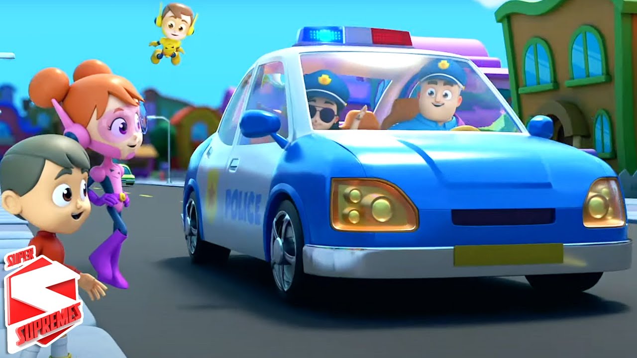 Wheels On The Police Car | Police Car Song For Kids | Nursery Rhymes ...