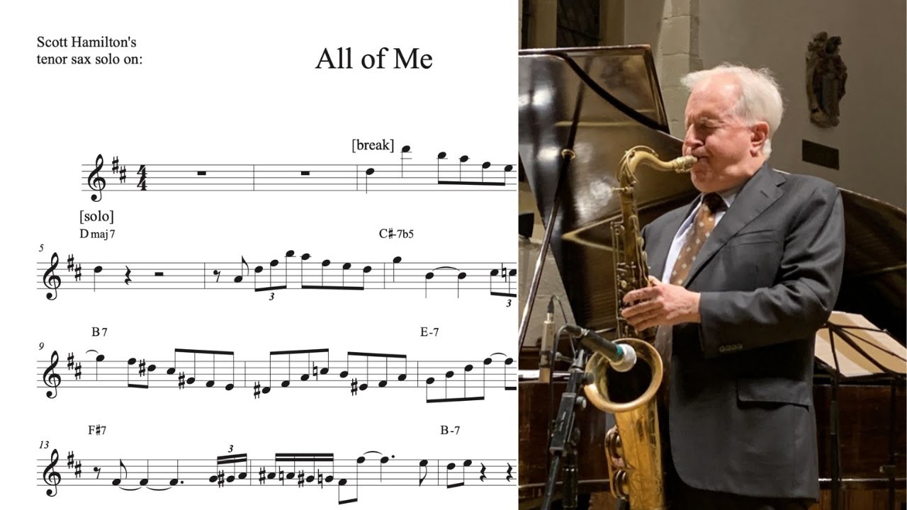 Scott Hamilton's tenor sax solo TRANSCRIPTION on 'All of Me' (Bb) - YouTube