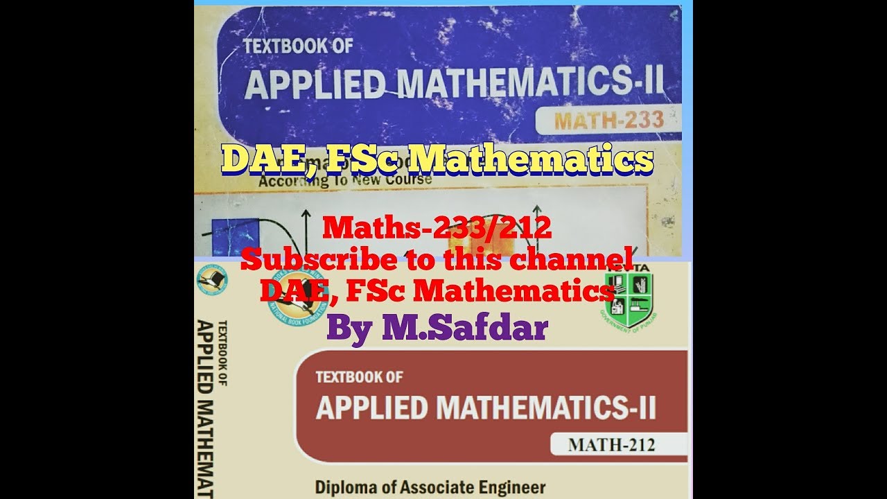 DAE Math-233/212 Chapter No 2 Exercise No 2.1 Q. No 2 complete - YouTube